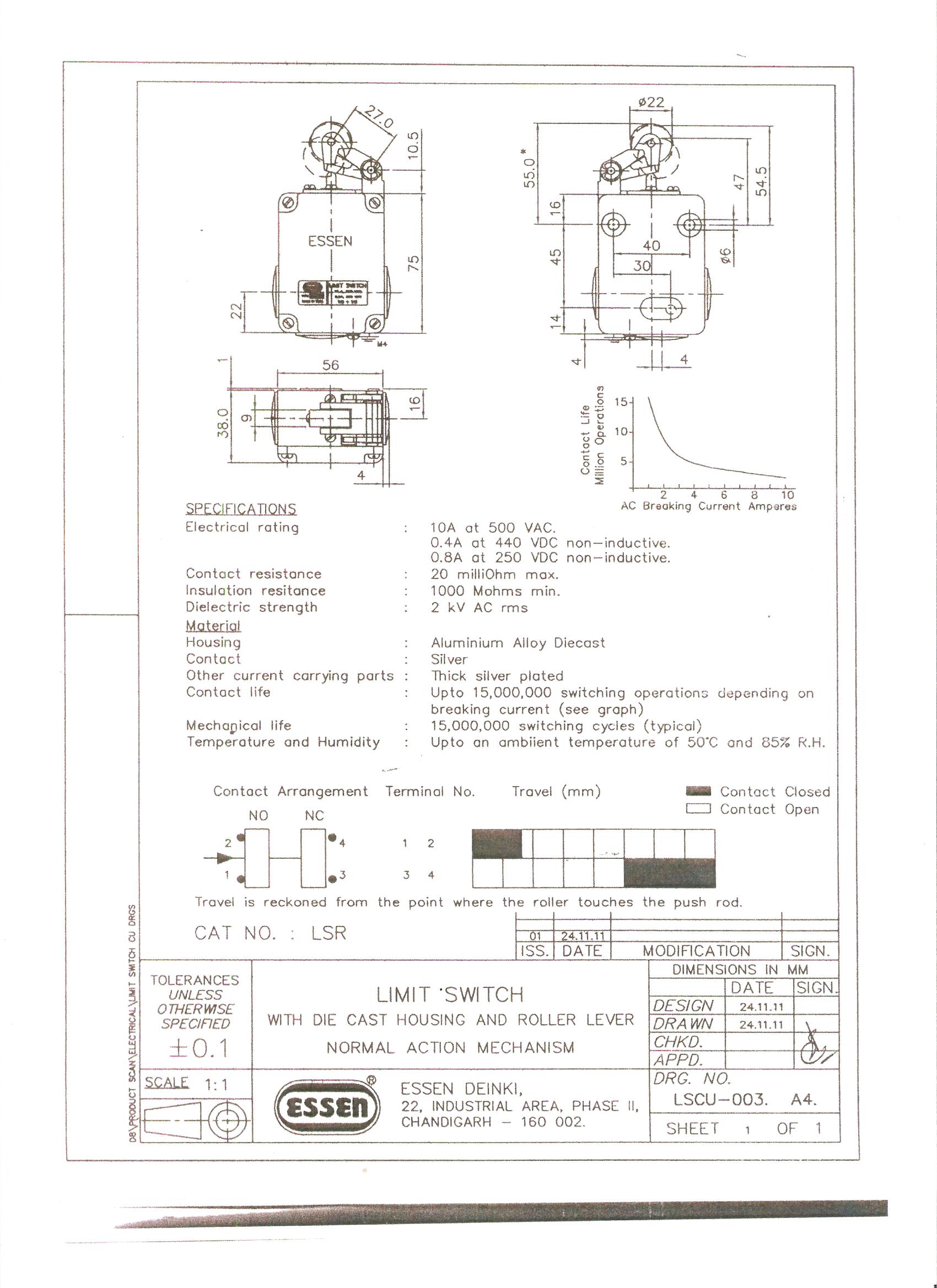 Limit Switch - Roller Lever | LSR | Access Electrical (Services) Ltd