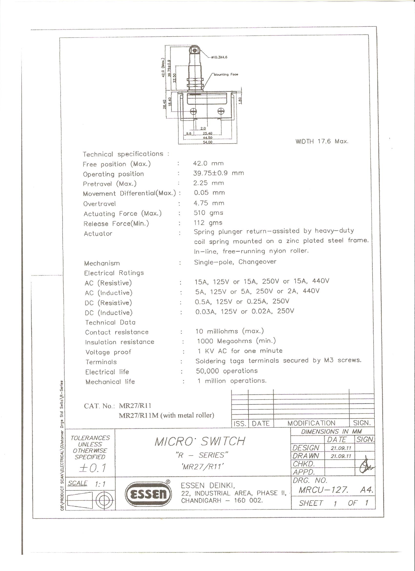 MR27/R11 | MR27/R11 | Access Electrical (Services) Ltd